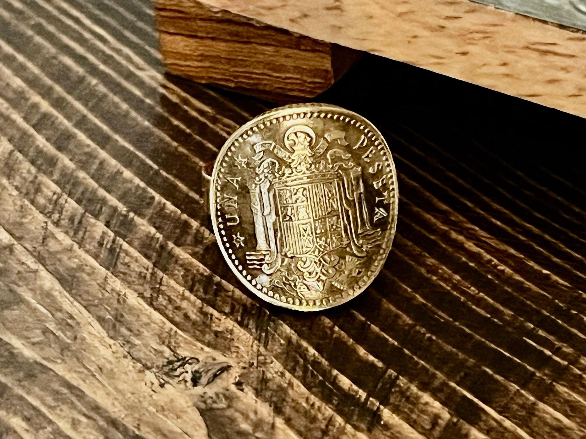 Spain Coin Ring – Una Peseta Spanish Ring – Custom Handmade Vintage ...