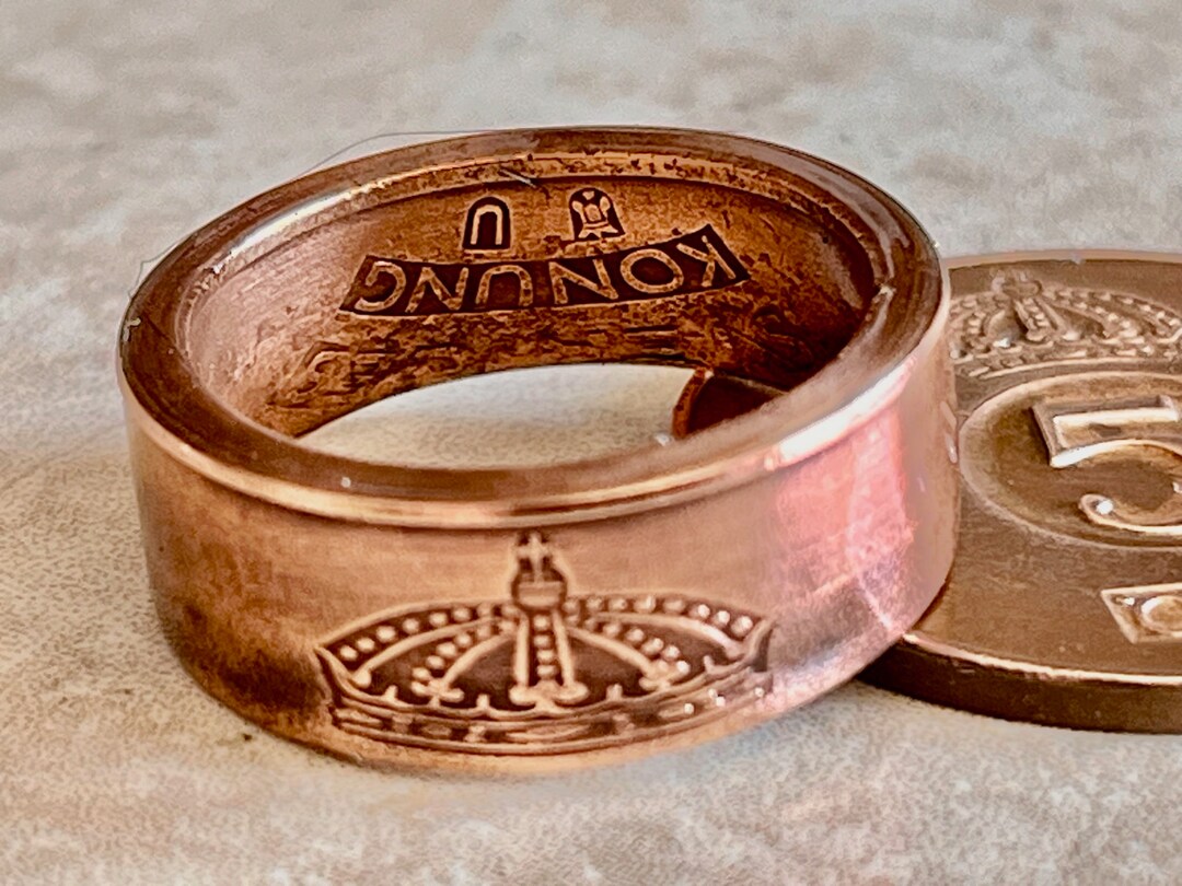Sweden Coin Ring 5 Ore Swedish Crown Konung Ring Handmade Custom Ring ...