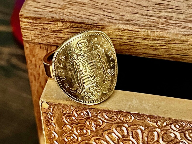 Spain Coin Ring – Una Peseta Spanish Ring – Custom Handmade Vintage ...
