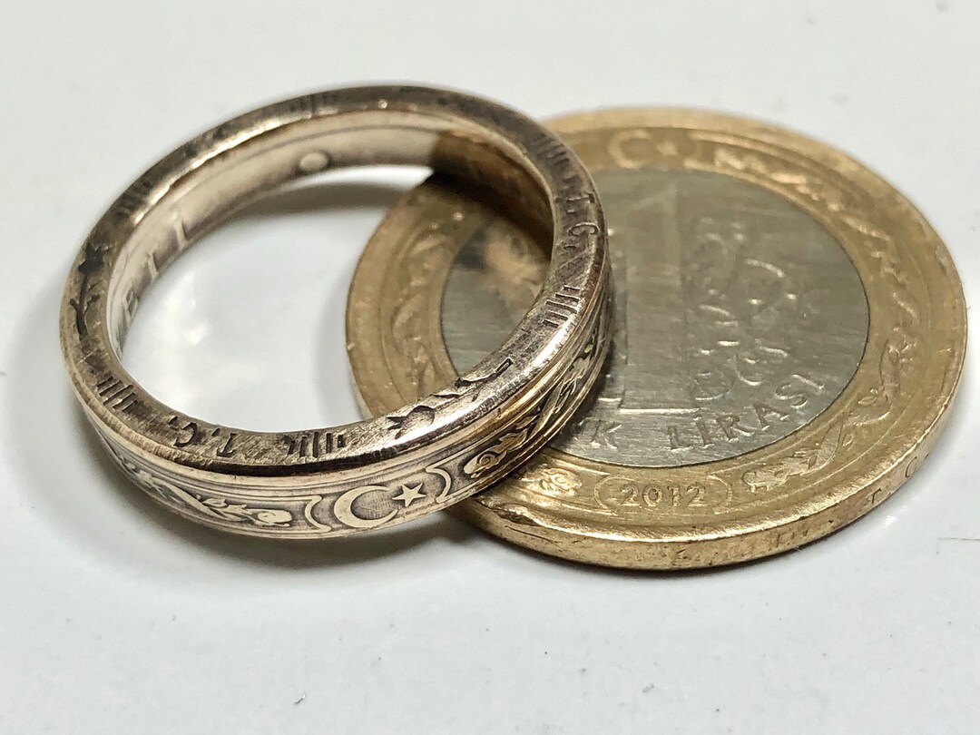 Turkish Coin Ring Republic of Turkey New Lira Handmade Personal Jewelry ...