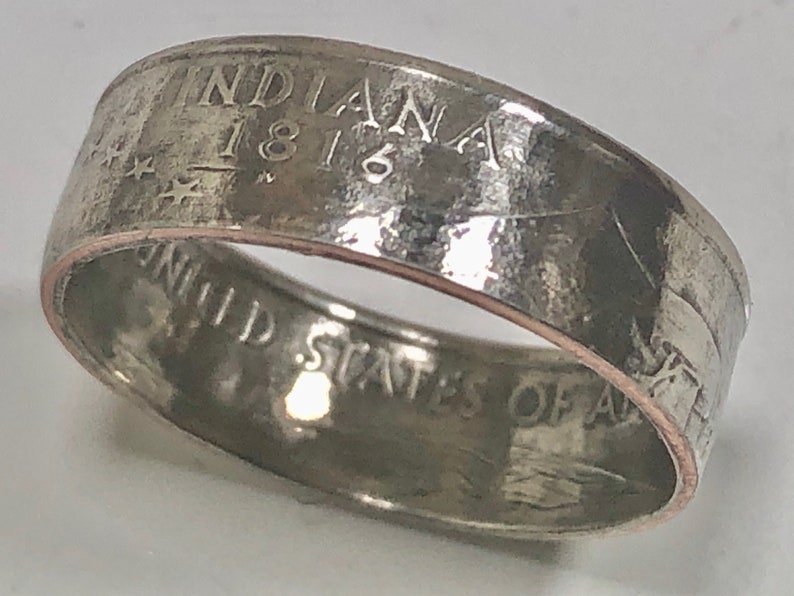Indiana Ring State Quarter Coin Ring Hand Made | Etsy