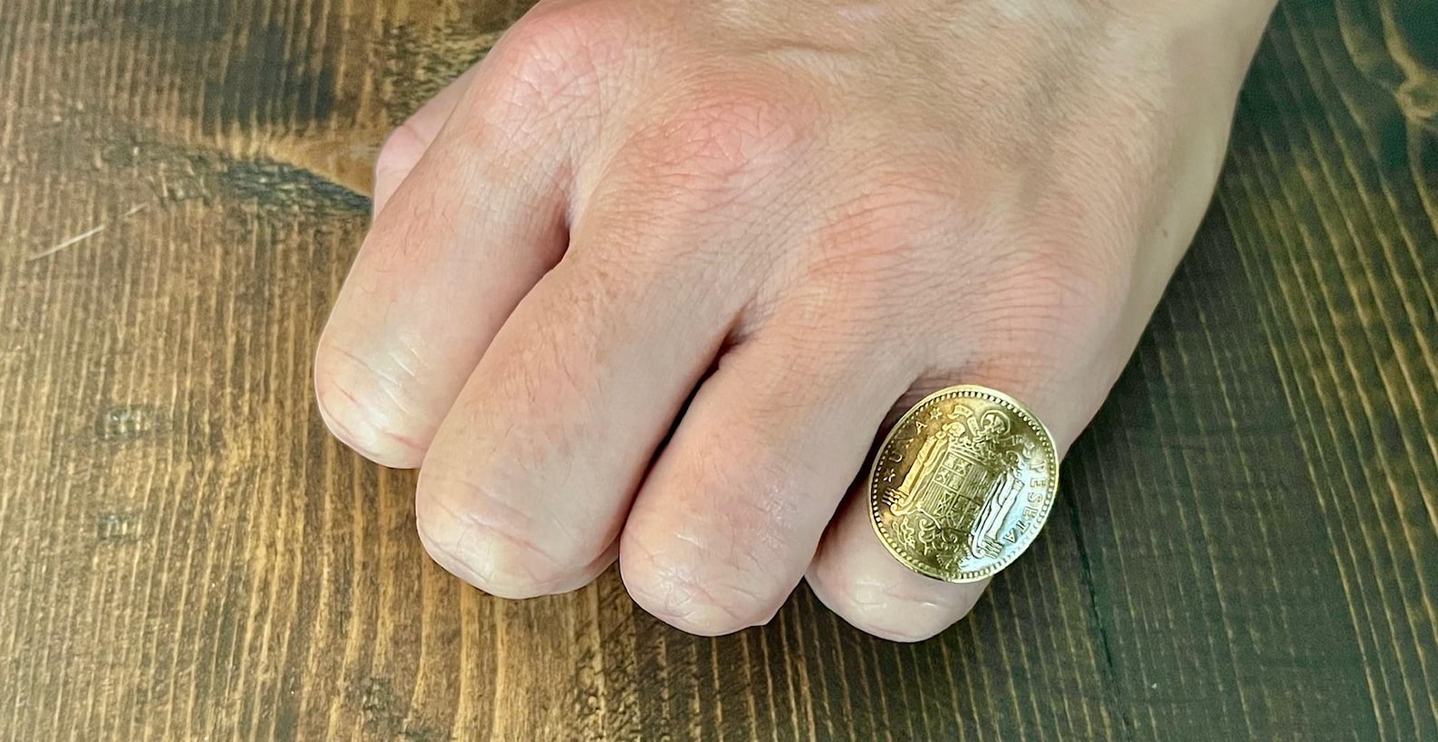 Spain Coin Ring – Una Peseta Spanish Ring – Custom Handmade Vintage ...
