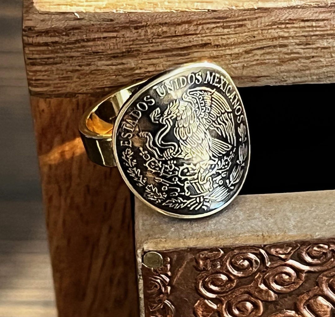 Mexico Peso Ring Coin Estados Unidos Unique Handmade Jewelry Personal ...