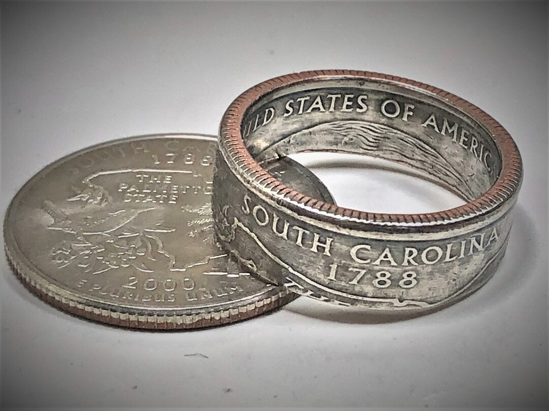 South Carolina Ring State Quarter Coin Ring Hand Made - Etsy