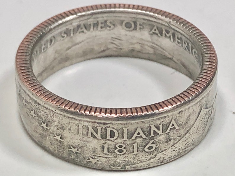 Indiana Ring State Quarter Coin Ring Hand Made | Etsy