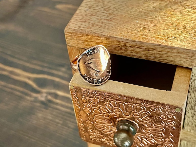 UK Farthing Coin Ring – British Coin Jewelry – Handmade Scottish ...
