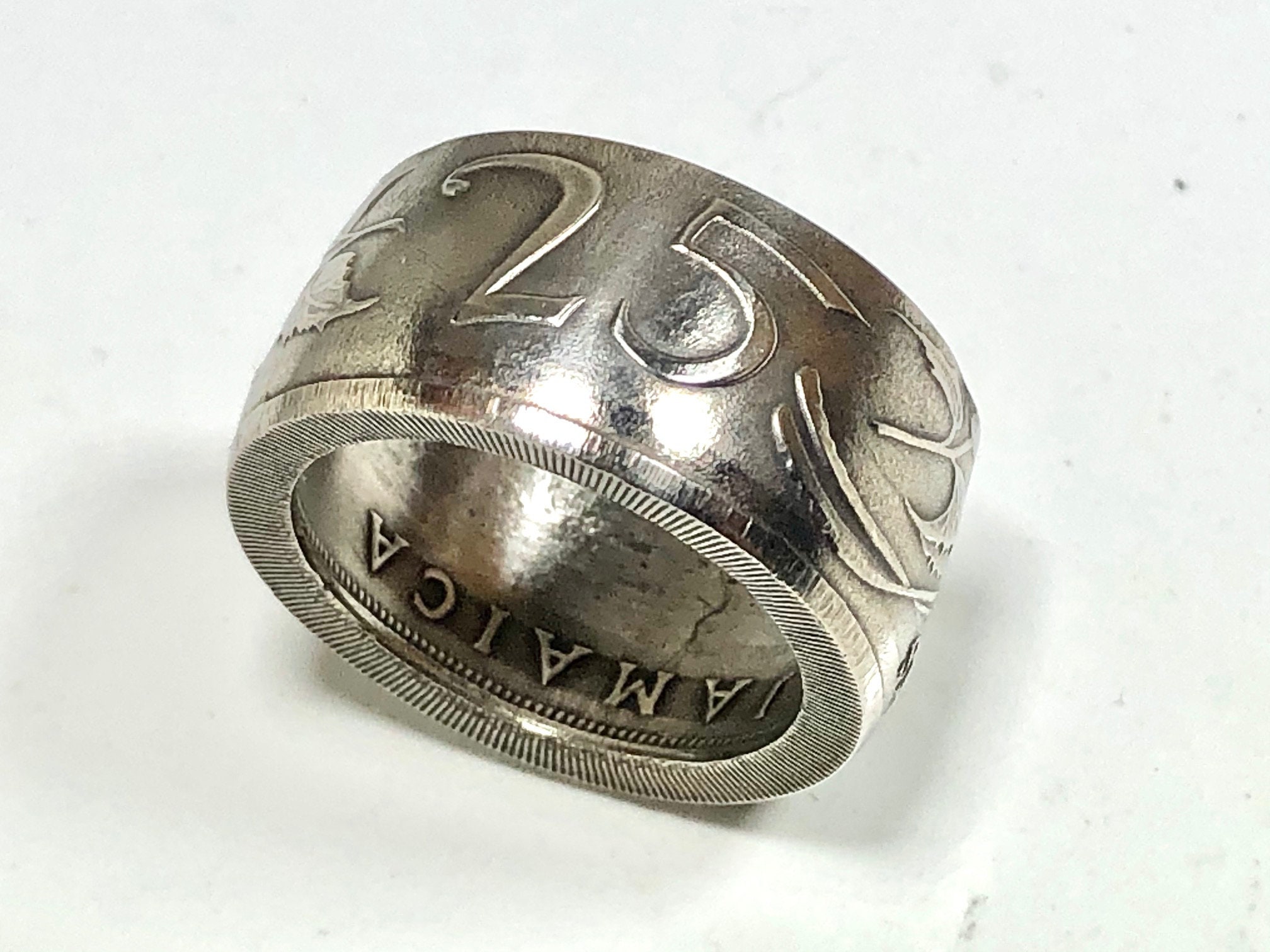 Jamaica Ring 25 Cent Jamaican Coin Ring Hand Made in Canada | Etsy