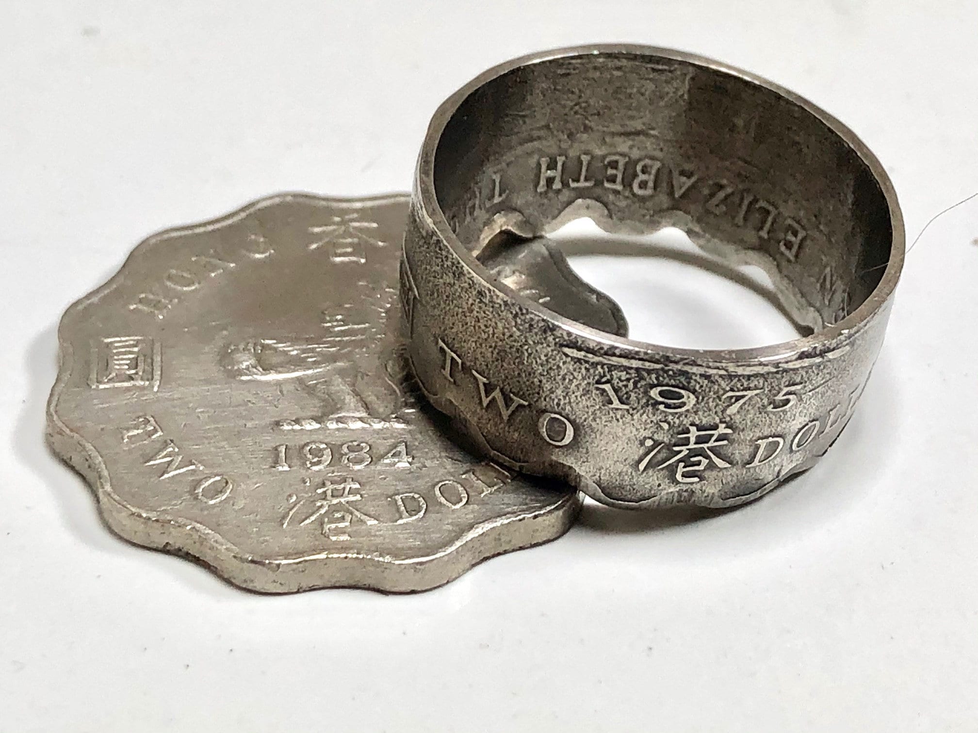 Hong Kong Ring 2 Dollar China Coin Ring Handmade Personal Jewelry Charm ...