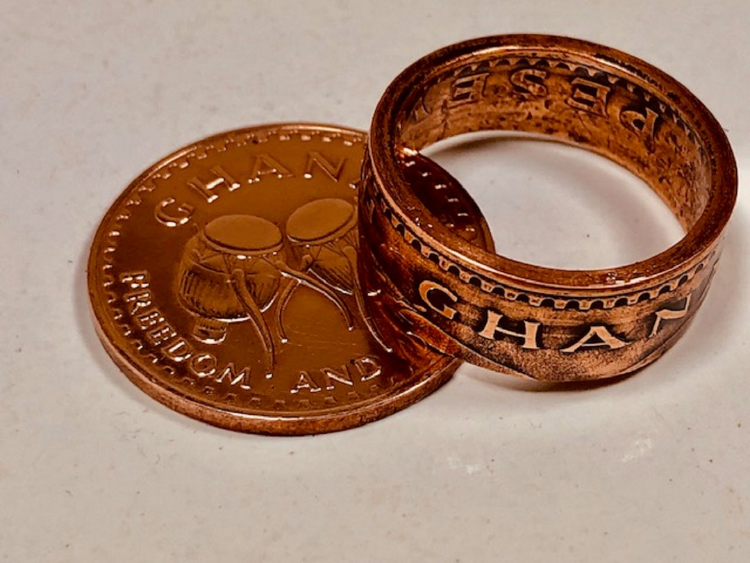 Ghana Africa Coin Ring Pesewa Handmade Personal Jewelry Ring Charm Gift ...