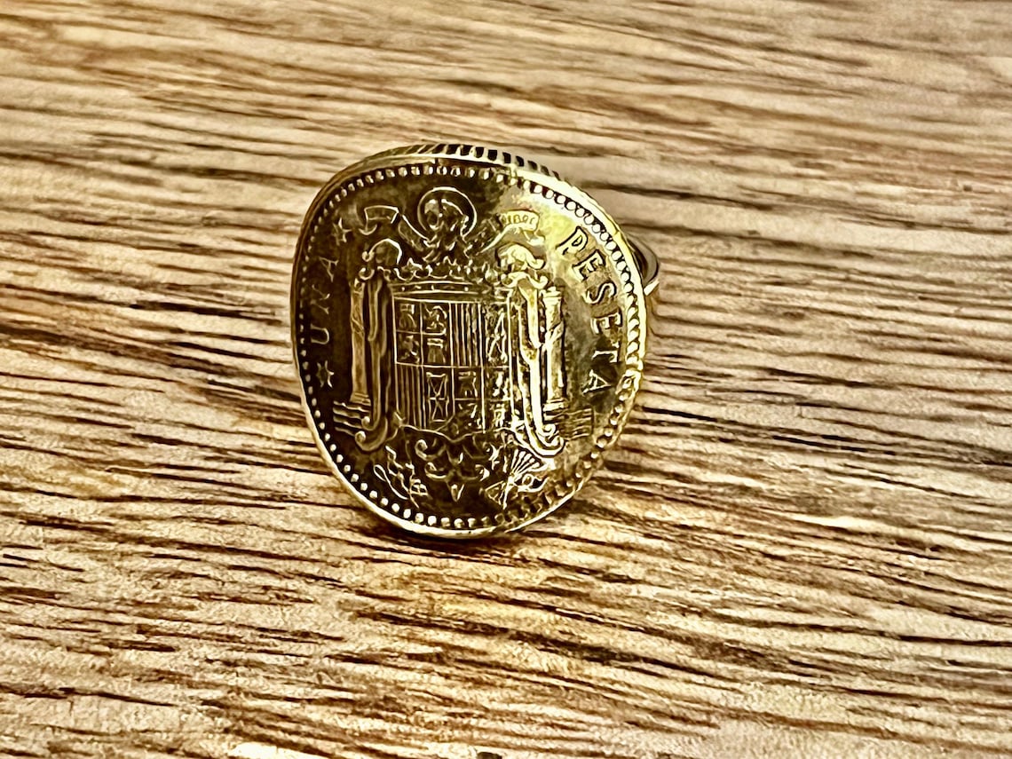 Spain Coin Ring – Una Peseta Spanish Ring – Custom Handmade Vintage ...