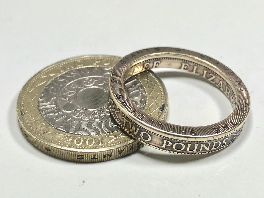 Great Britain Two Pound Coin Ring – United Kingdom Handmade Custom ...