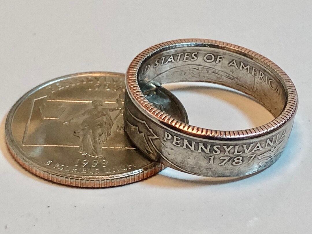 Pennsylvania Ring USA State Coin Ring Quarter Dollar United States of ...