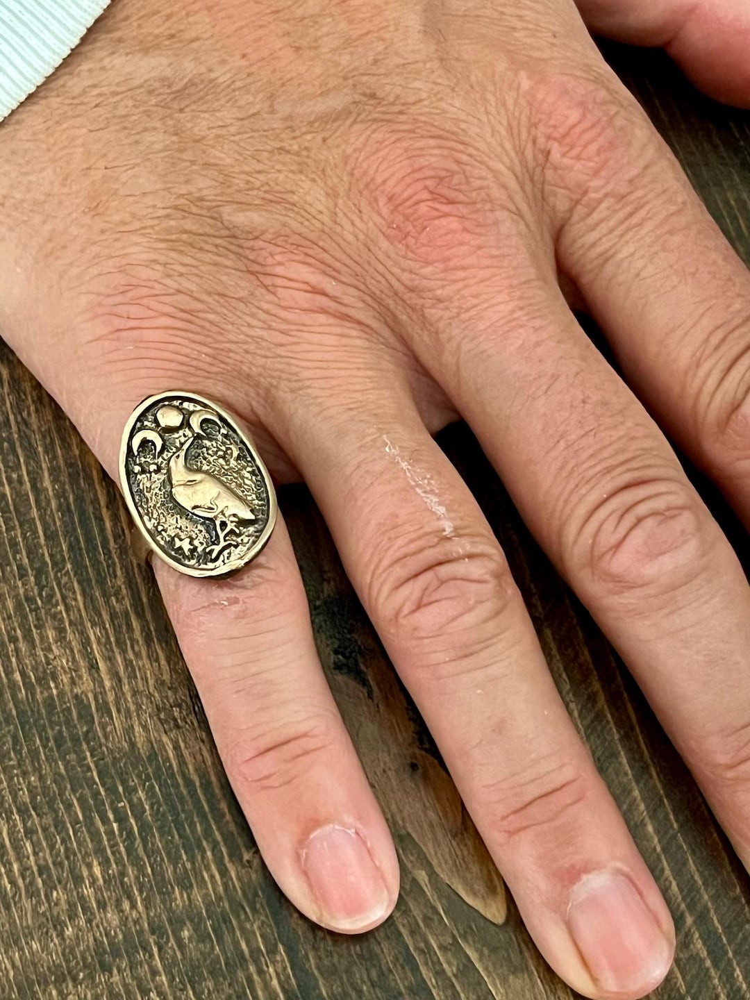 Moon Sun Sparrow Ring – Antique Wax Seal Ring – Symbol of ...