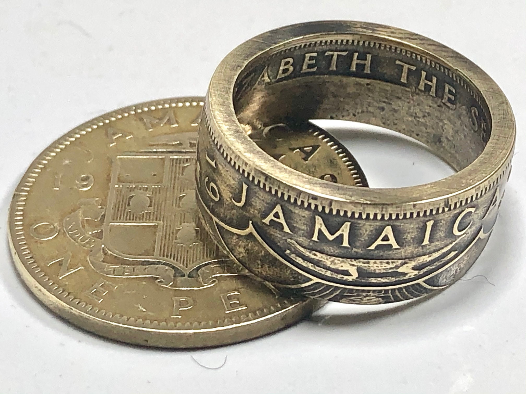 Jamaica Ring One Penny Jamaican Coin Ring Hand Made in Canada - Etsy UK