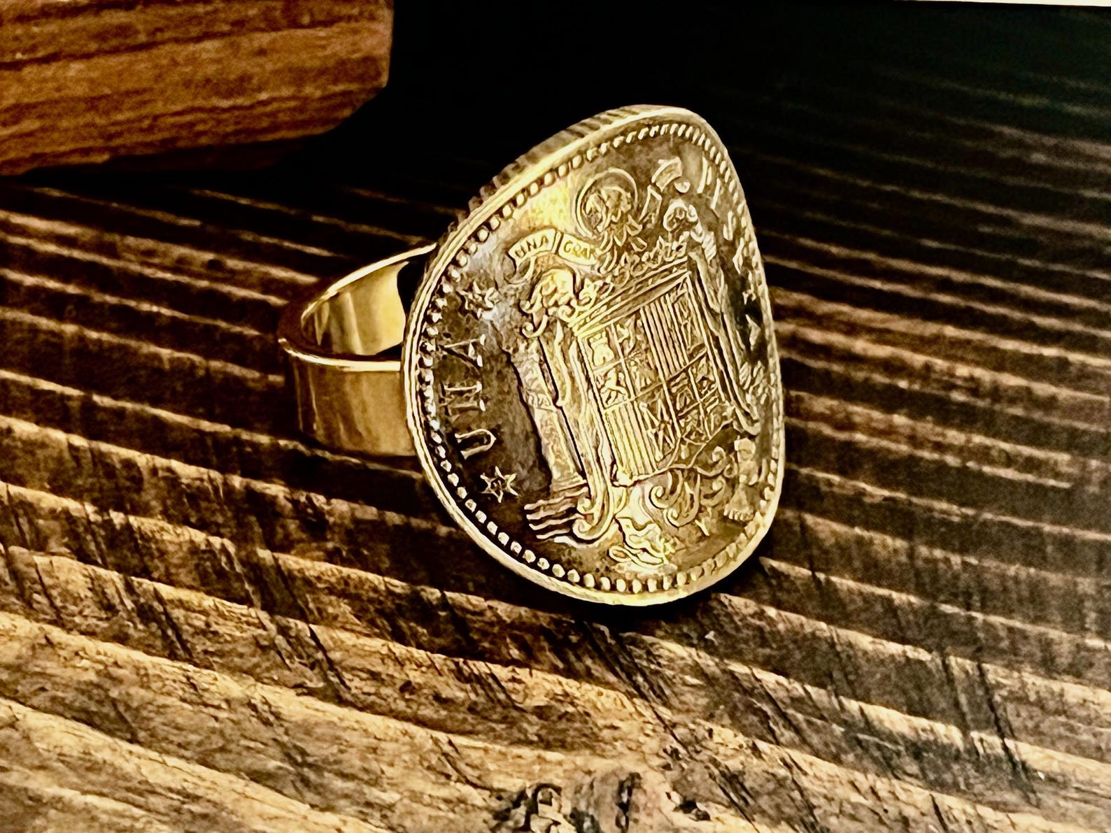 Spain Coin Ring – Una Peseta Spanish Ring – Custom Handmade Vintage ...