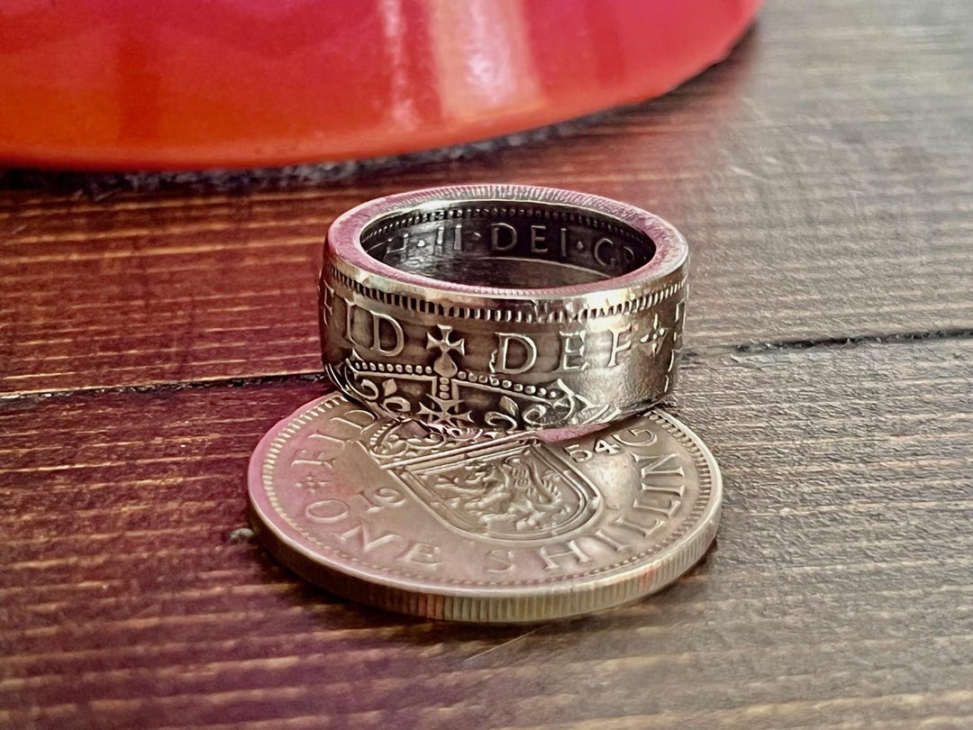 United Kingdom Great Briton Coin Ring One Shilling England King Queen ...