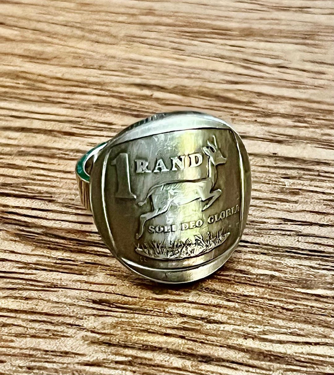 One Rand Africa Coin Ring Sol Deo Gloria Personal Jewelry Ring Charm ...