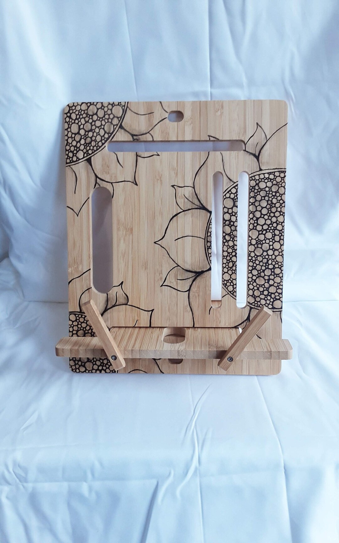 Hand Painted Bamboo Tablet/recipe Book Stand, iPad Wood Stand, Recipe ...