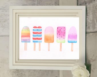 Popsicle print | Etsy