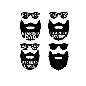 Bearded Dad Svg File, Bearded Uncle Svg, Bearded Grandpa, Papaw Cut ...