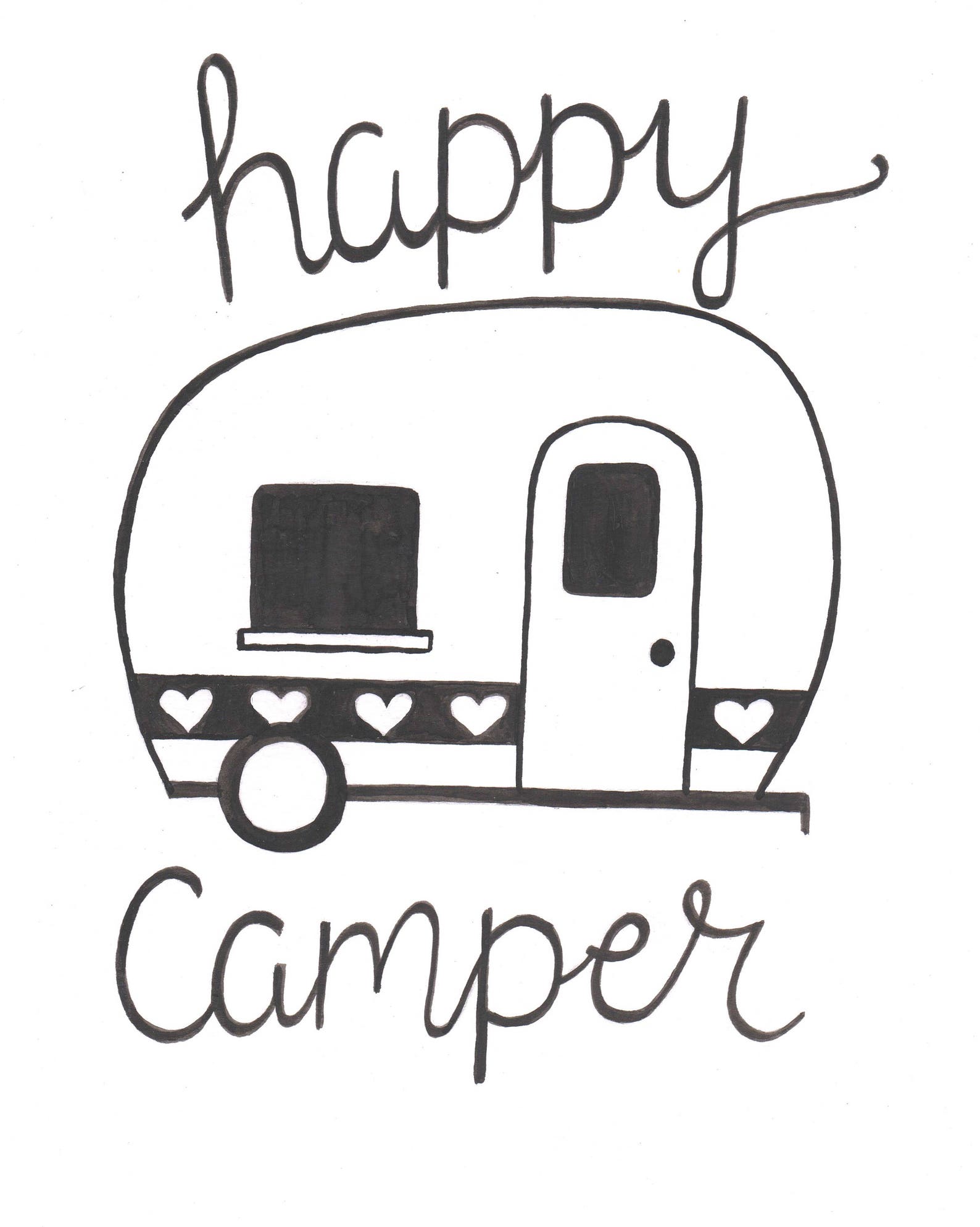 Happy Camper Print Happy Camper Printable Camping Etsy