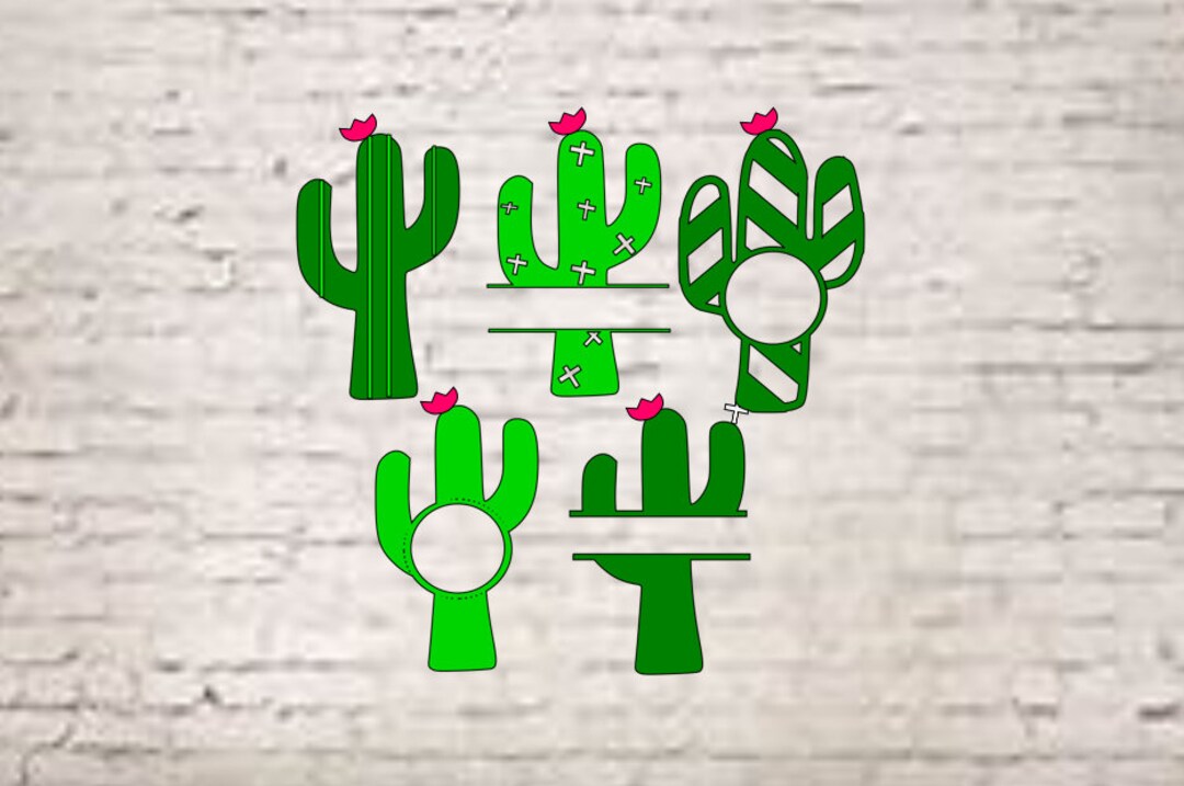Cactus Monogram Svg Files for Cricut - Silhouette Cutting Files -cacti ...