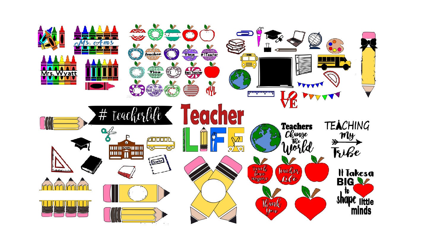 School Svg Bundle - School Svg Files for Cricut - School Supplies Svg ...