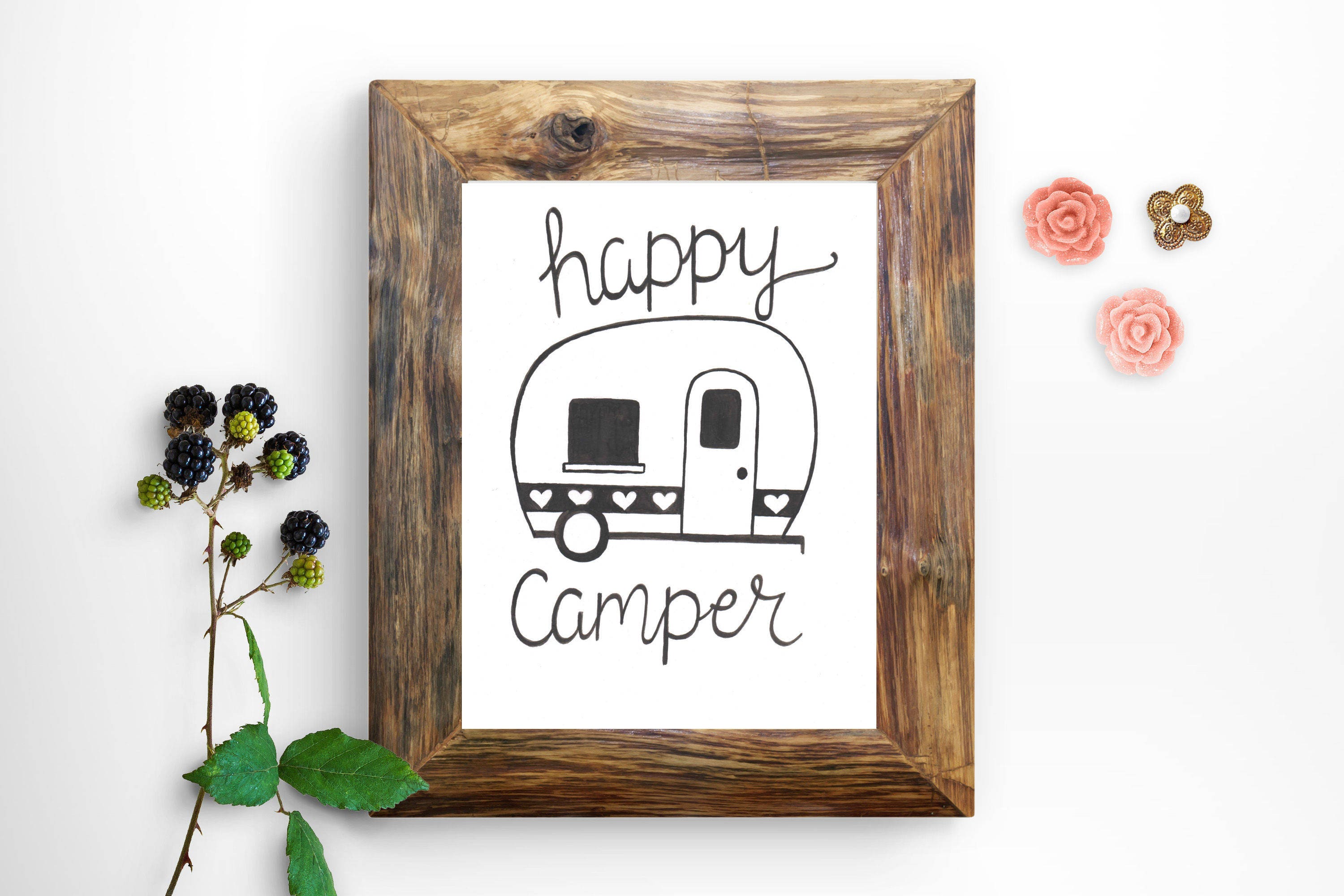 Happy Camper Print Happy Camper Printable Camping Etsy