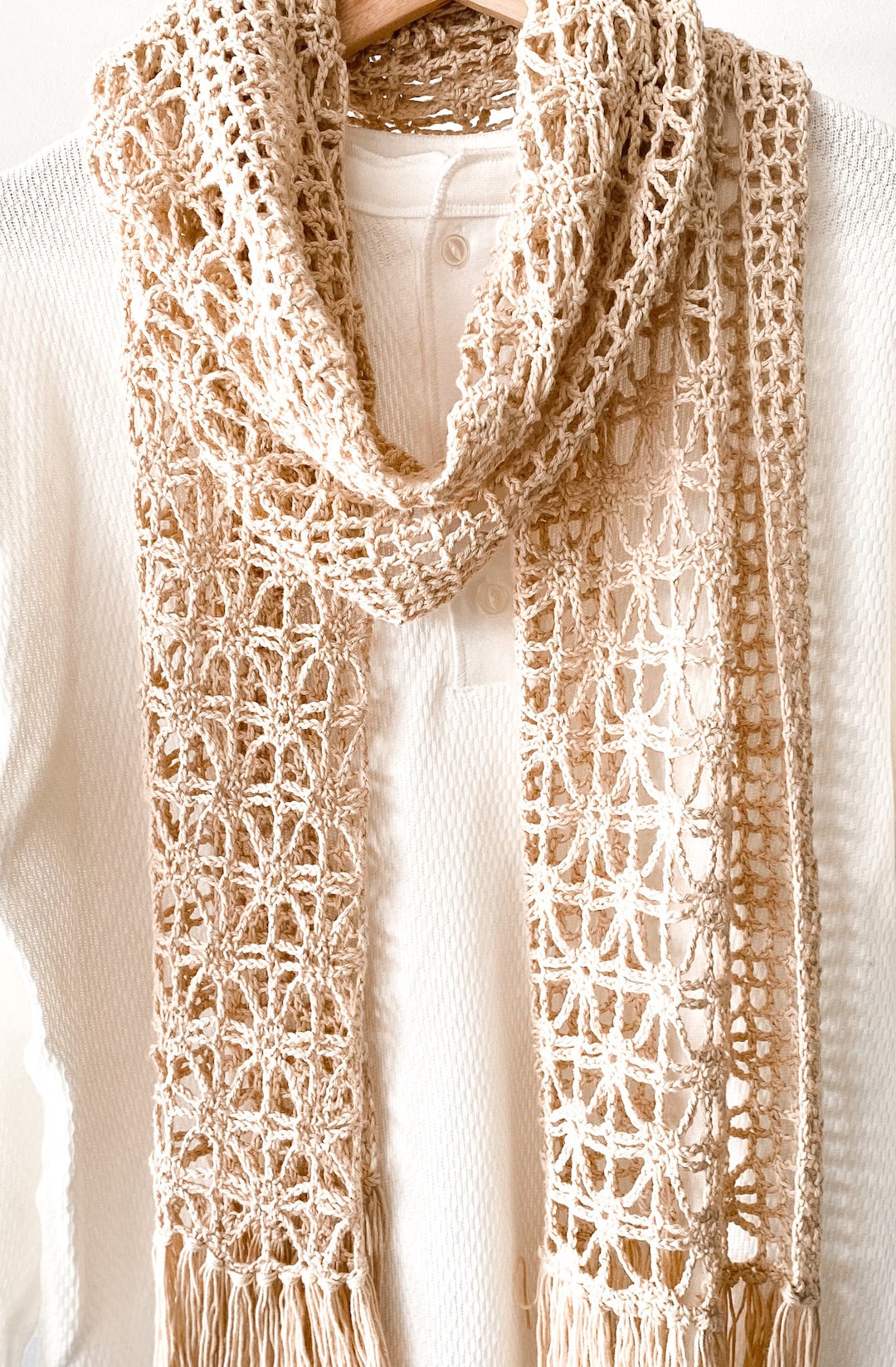 CROCHET SCARF PATTERN Flowery Filet Shawl, Wrap, Stole - Etsy