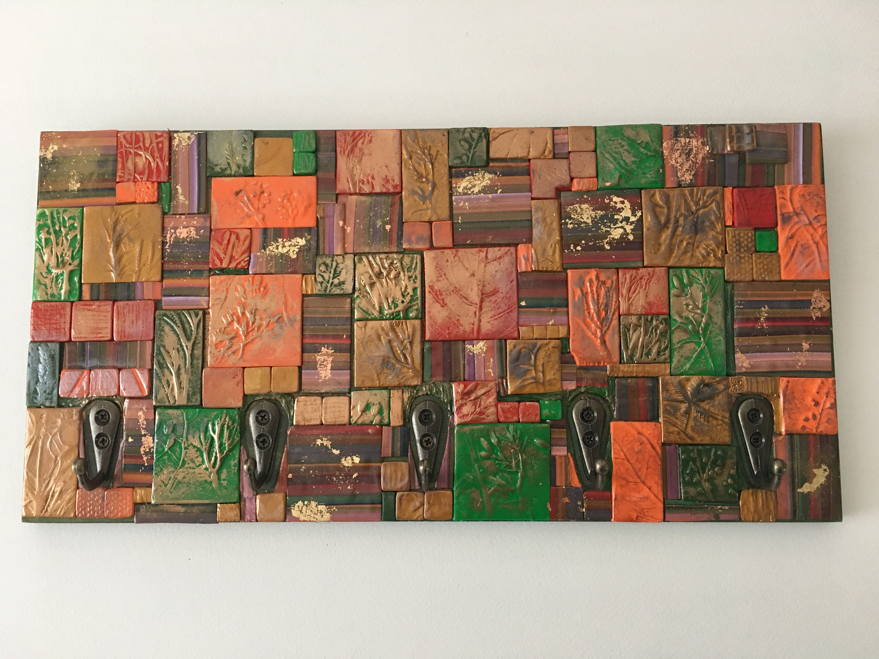 Mosaic Key Holder, Metallic Key Rack, Wall Key Rack, Colorful Hanger ...