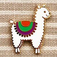 Llama Clay Pin - Etsy
