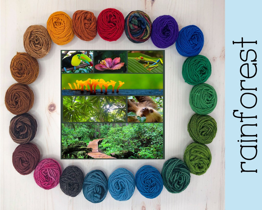 Nature Yarn Kit, Rainforest Colors, Weaving Yarn Kit, Mini Yarn Kit ...