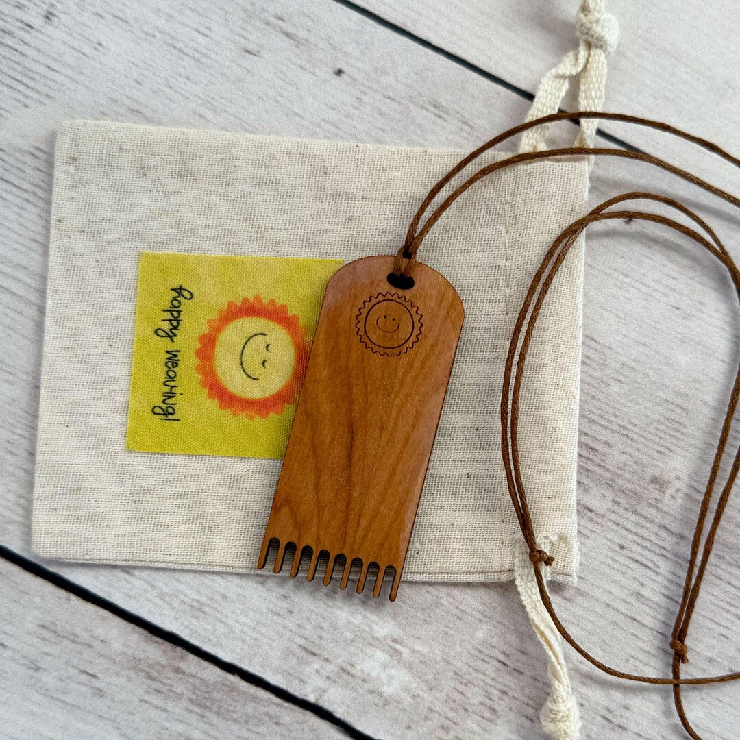 Cherry Wood Mini Tapestry Beater - Weaving Comb With Necklace - Etsy