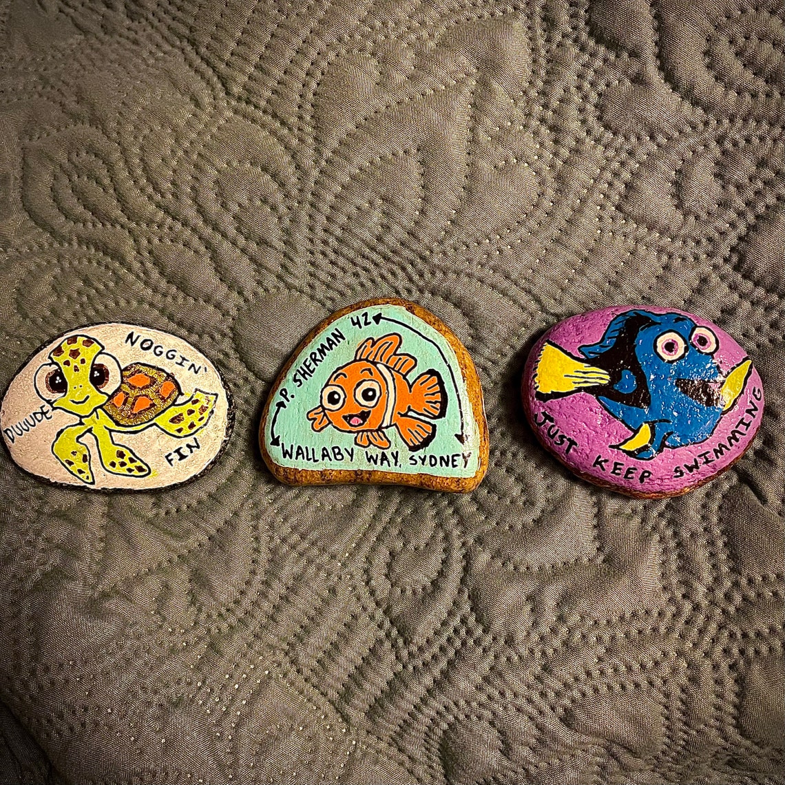 Finding Nemo Finding Dory Painted Rocks Set of 3 - Etsy