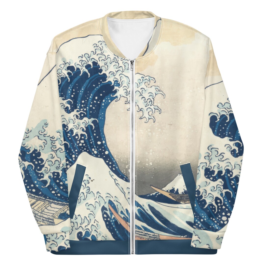 The Great Wave off Kanagawa Unisex Bomber Jacket, XS-3XL, Katsushika ...