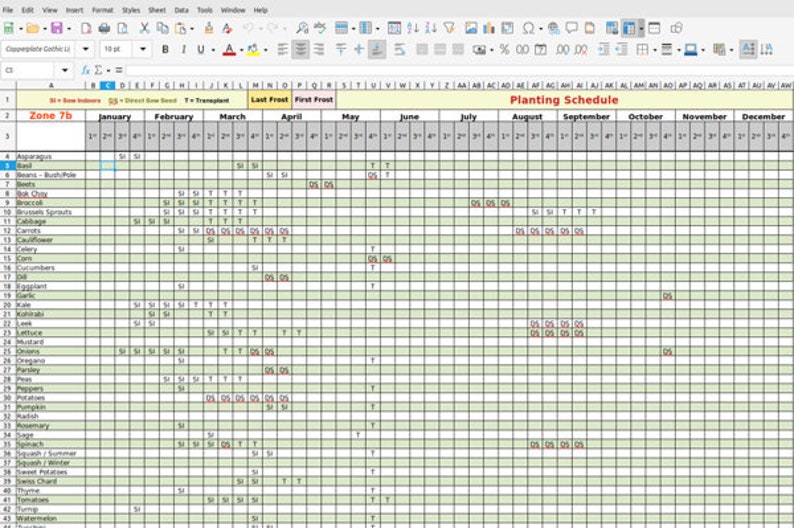 Seed Inventory, Planting Schedule Spreadsheet and Seed Information ...
