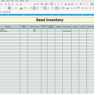 Seed Inventory, Planting Schedule Spreadsheet and Seed Information ...