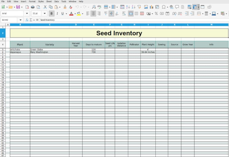 Seed Inventory, Planting Schedule Spreadsheet and Seed Information ...