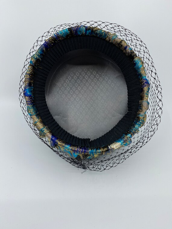 1960s Brocade double pillbox Ladies hat, multi-color … - Gem