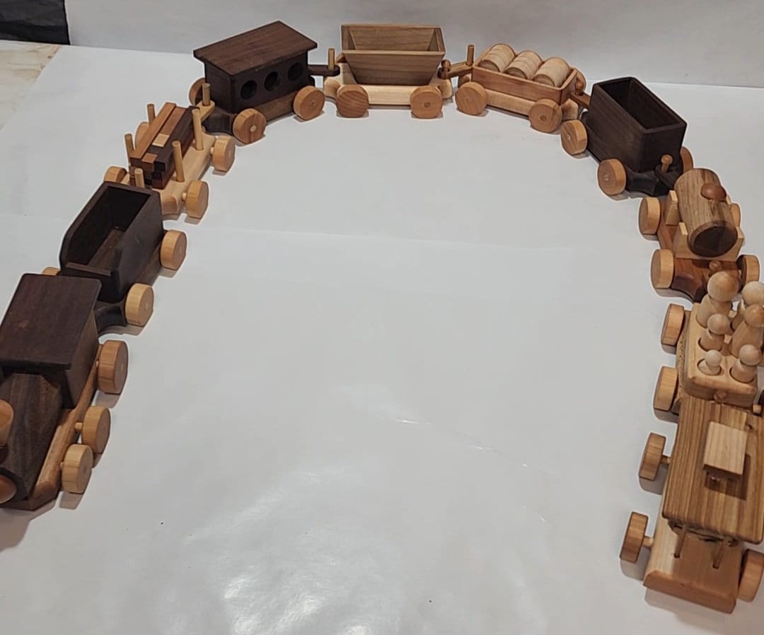 Handmade Wooden Train - Full 10 Piece Set - Etsy
