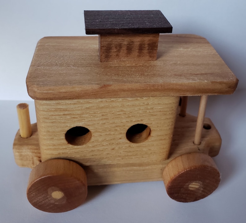 Hand Made Wooden Animal Train Set w/Caboose | Etsy