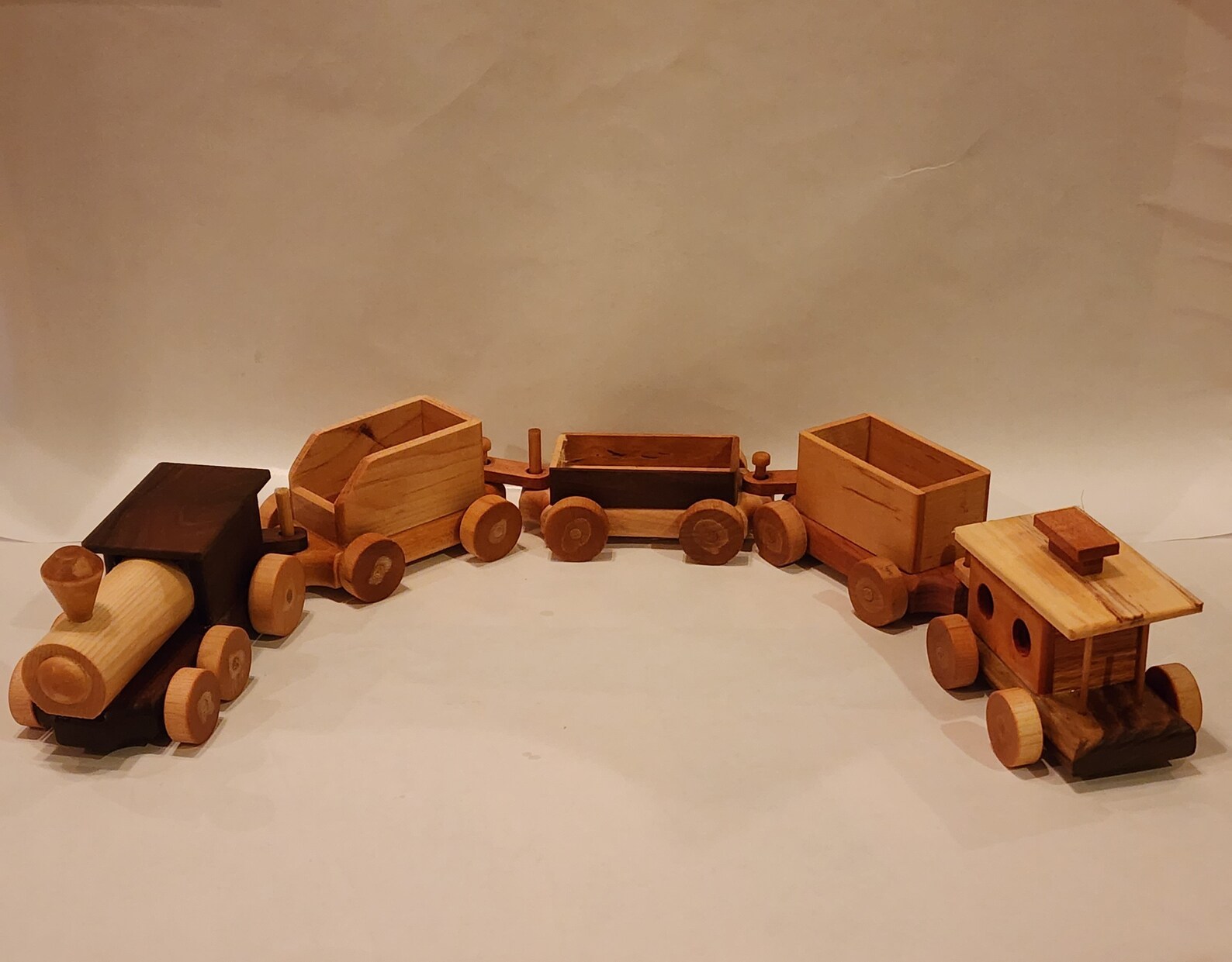 Hand Made Wooden Animal Train Set - Etsy