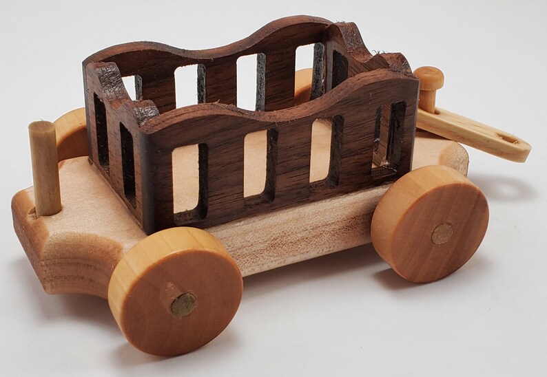 Hand Made Wooden Animal Train Set w/Caboose | Etsy