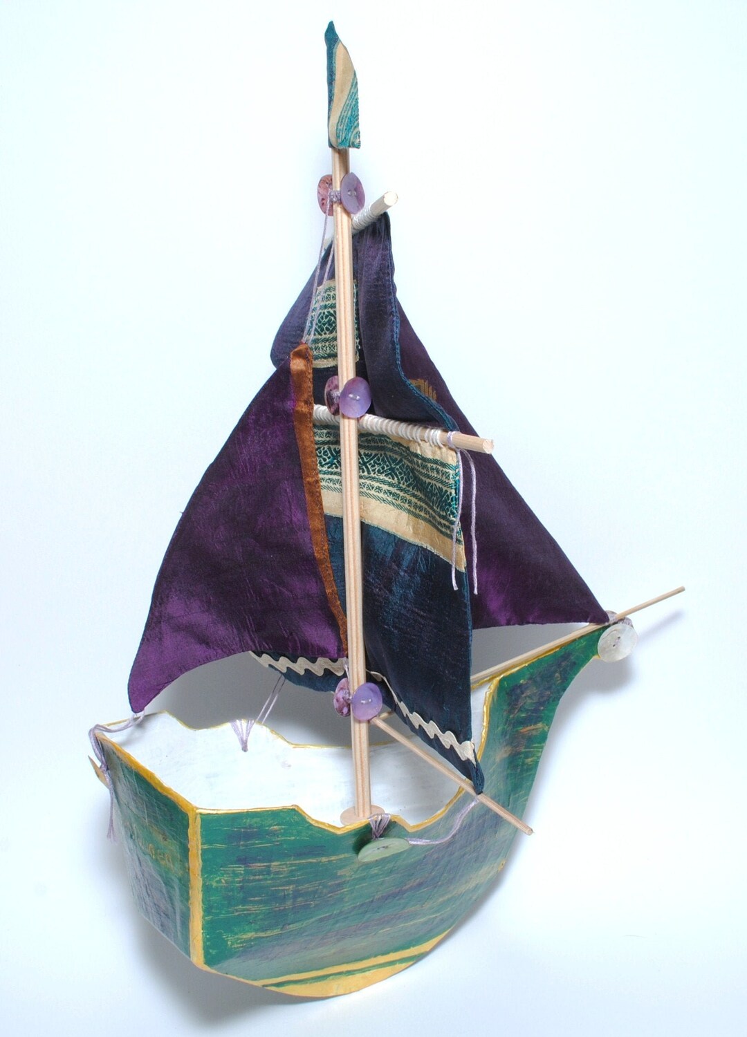 Handmade Galleon Model Ship Papier Mache Handcrafted Sailing Ship ...