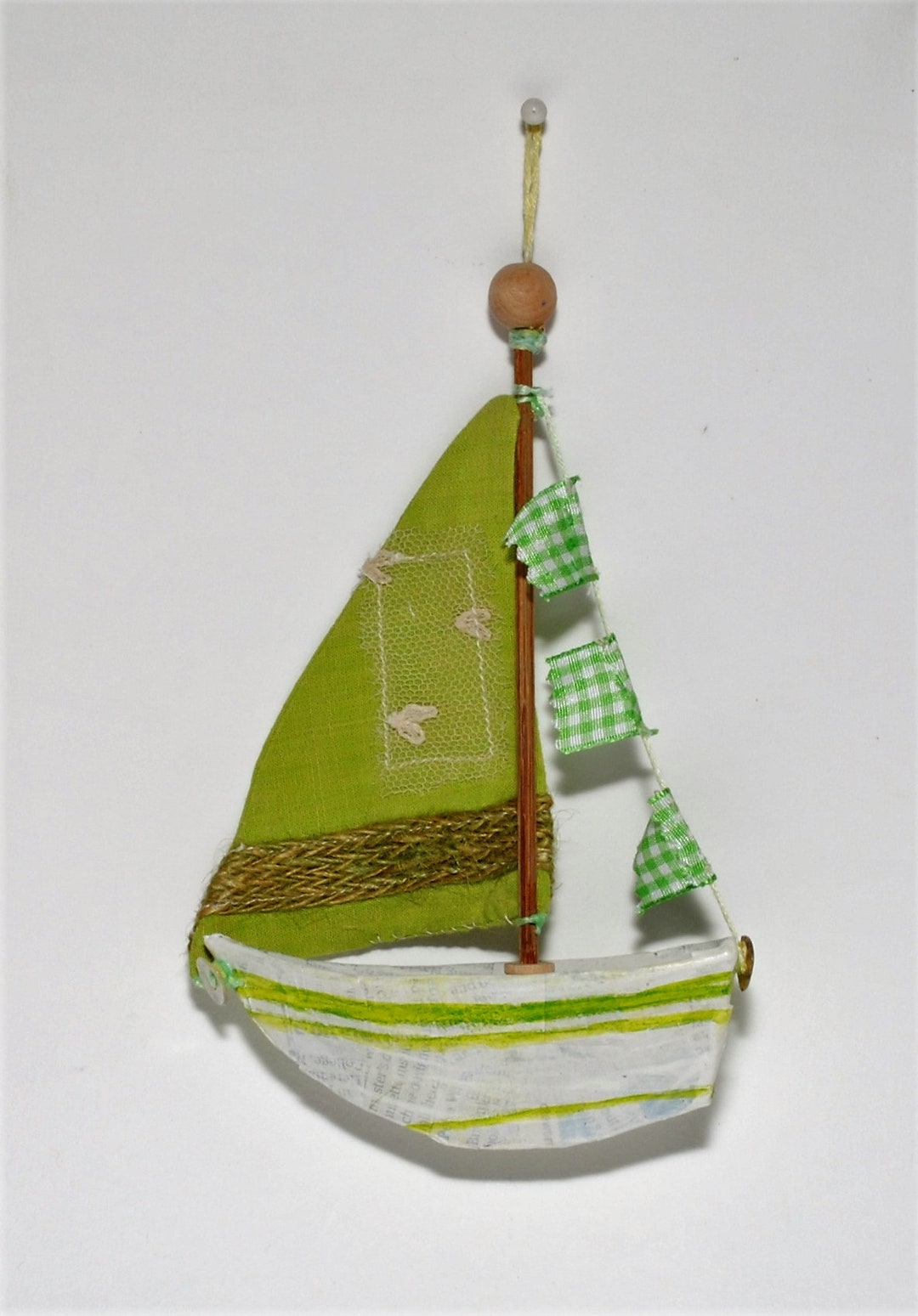 Little Green Sailing Dingy Model Sailing Boat Hanging - Etsy
