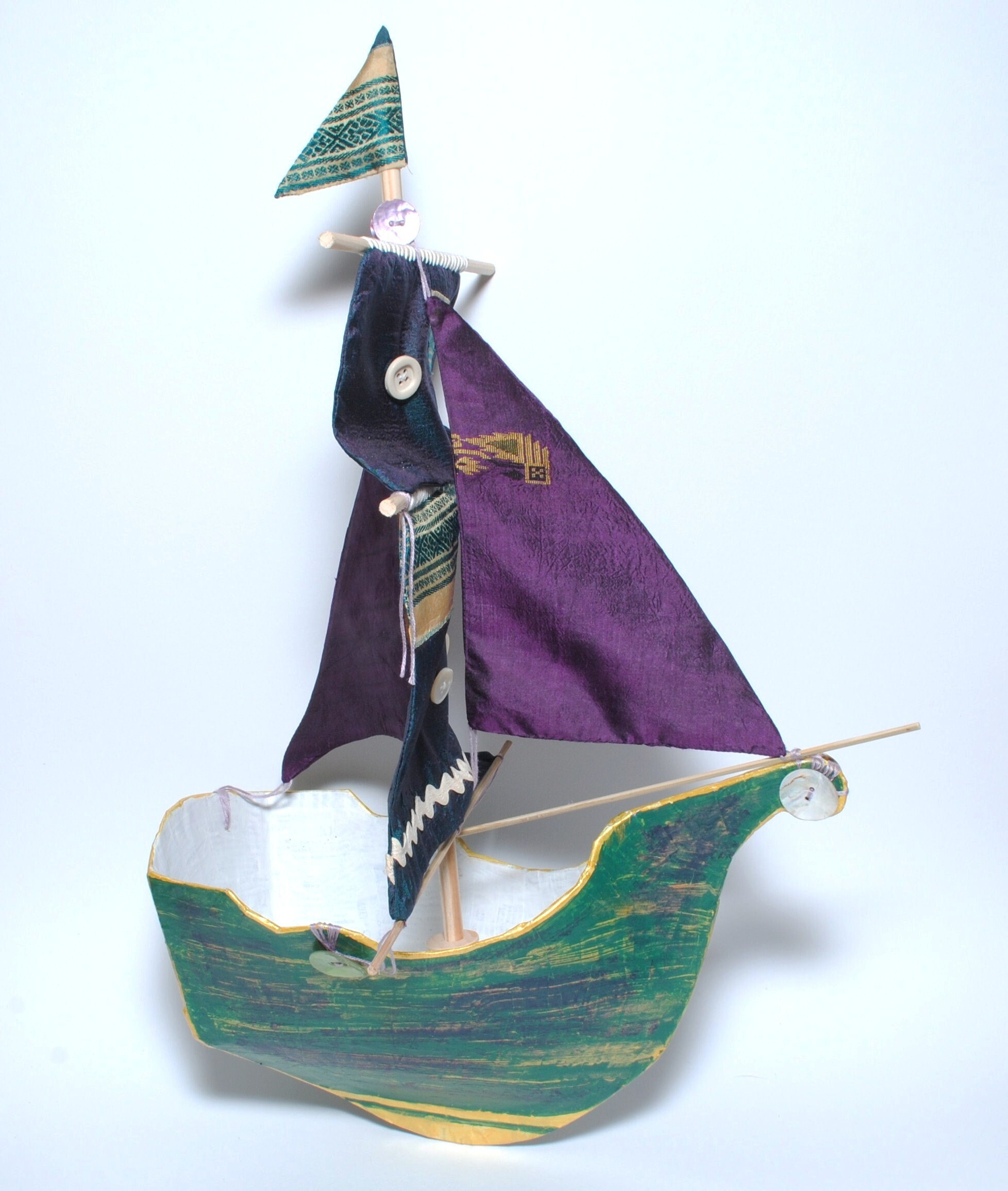 Handmade Galleon Model Ship Papier Mache Handcrafted Sailing Ship ...