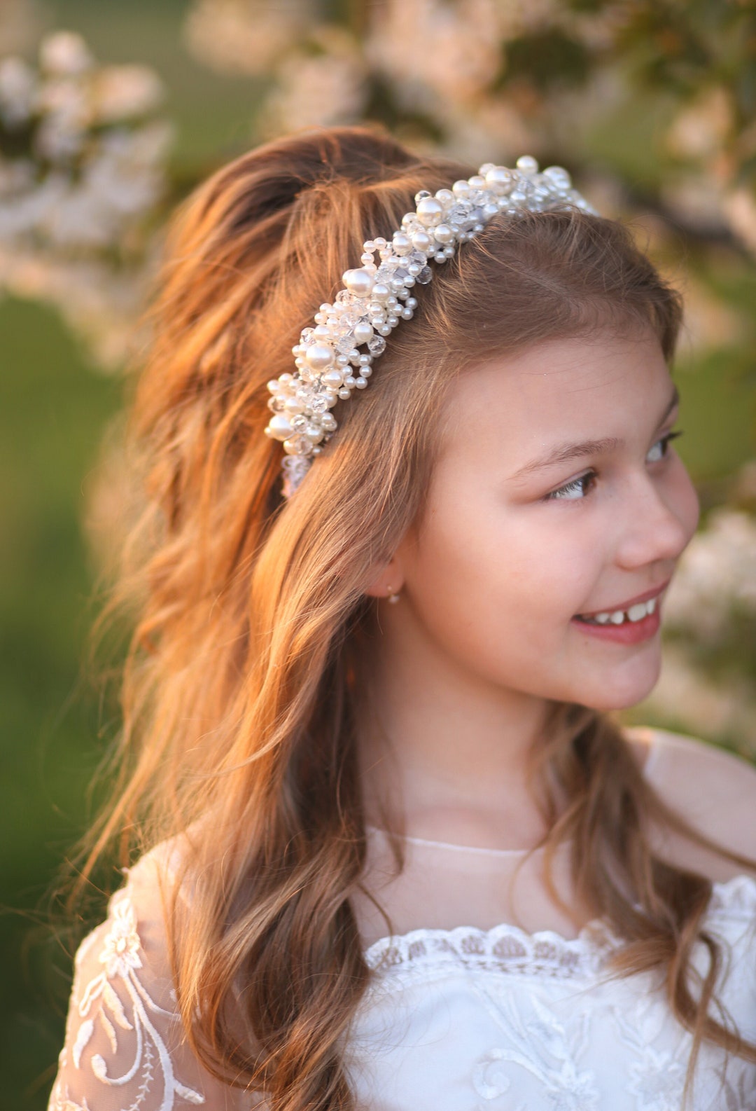 First Holy Communion Headband, First Holy Communion Crown, Beads and ...