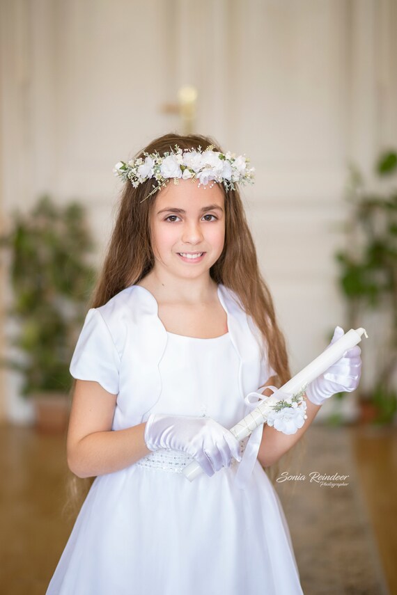 First holy communion head wreath First holy communion crown | Etsy