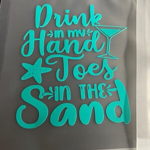 Drink in My Hand Toes in the Sand Drink Pouch. Adult Vacation Booze Bag ...