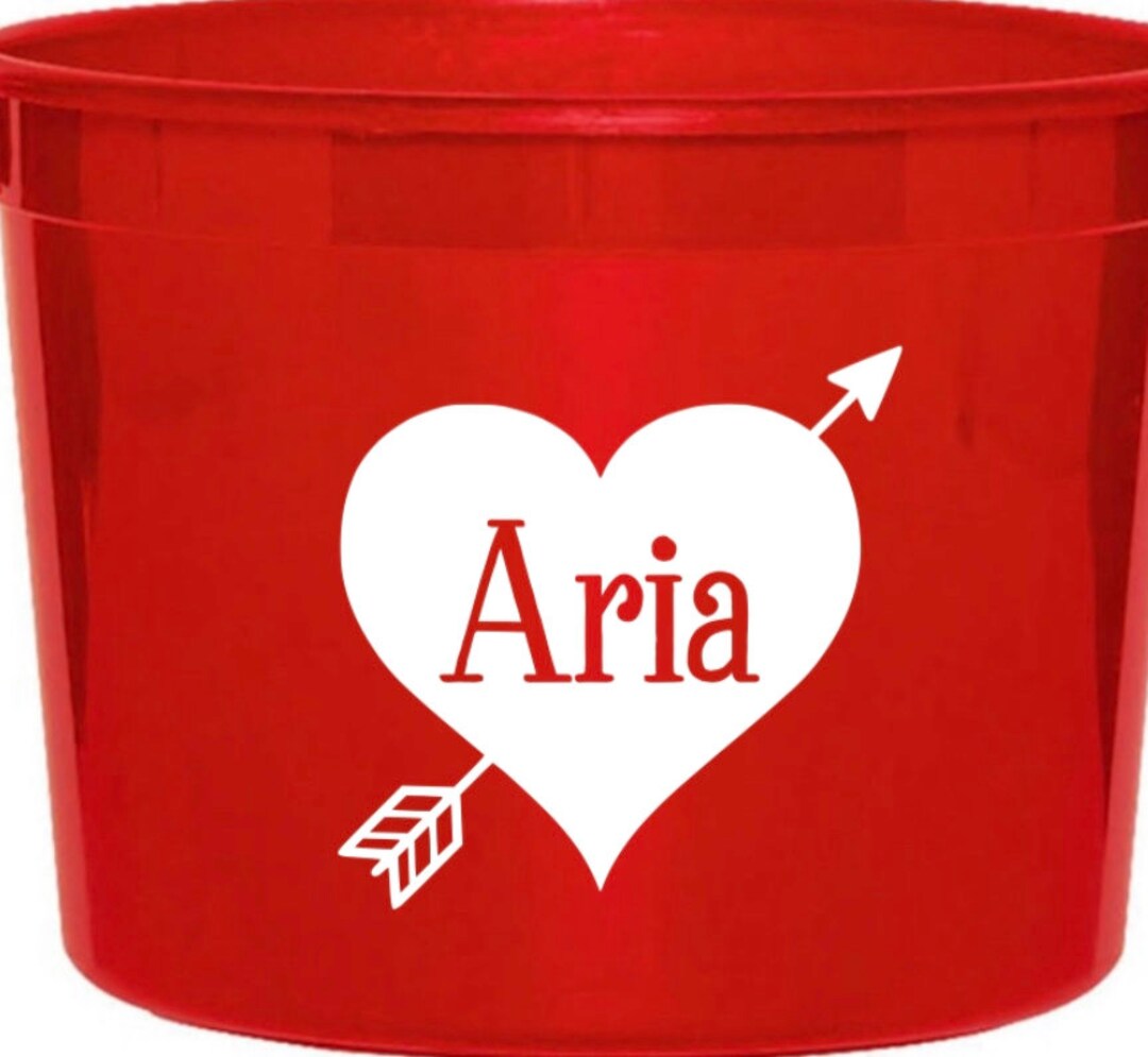 Valentine Heart Name Decal. Valentine Buckets Decal. Custom Heart Name ...